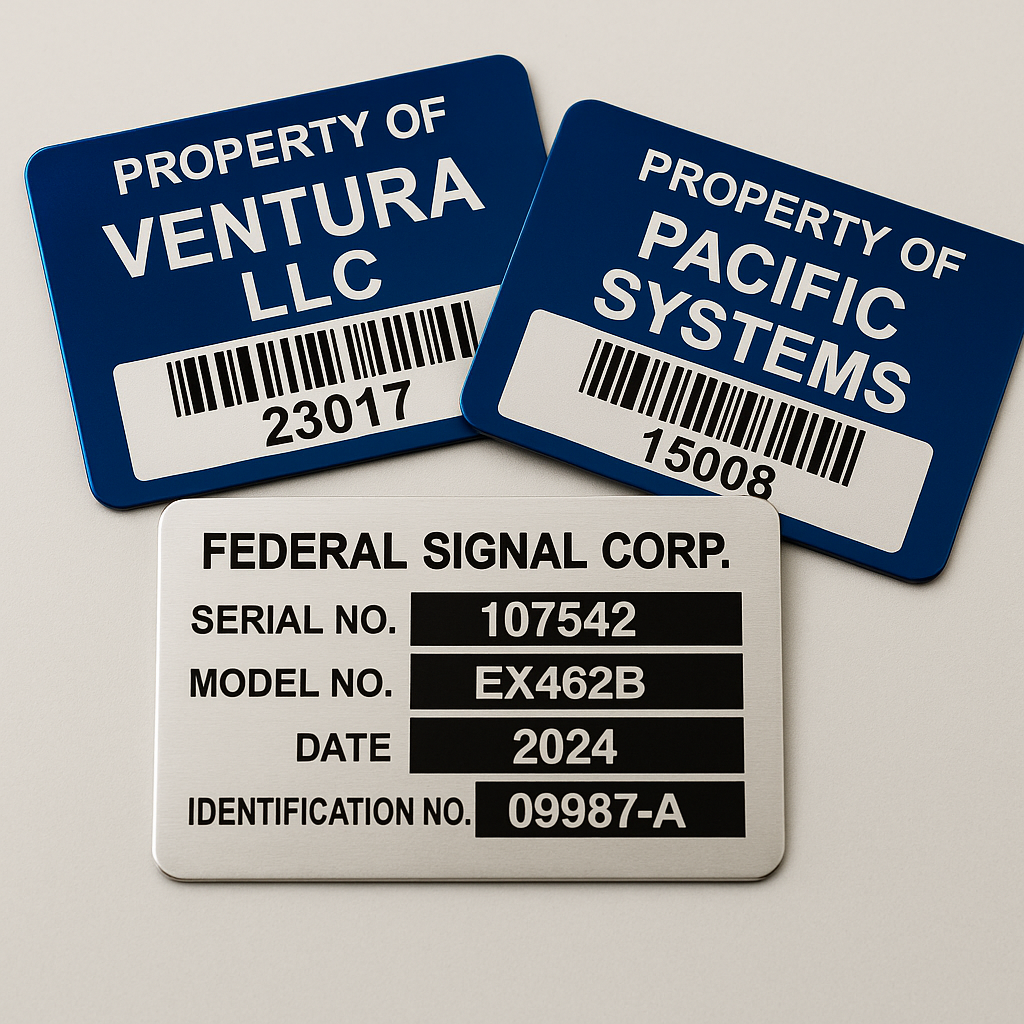 Metal Asset Tags | Engraved & Printed Aluminum ID Labels